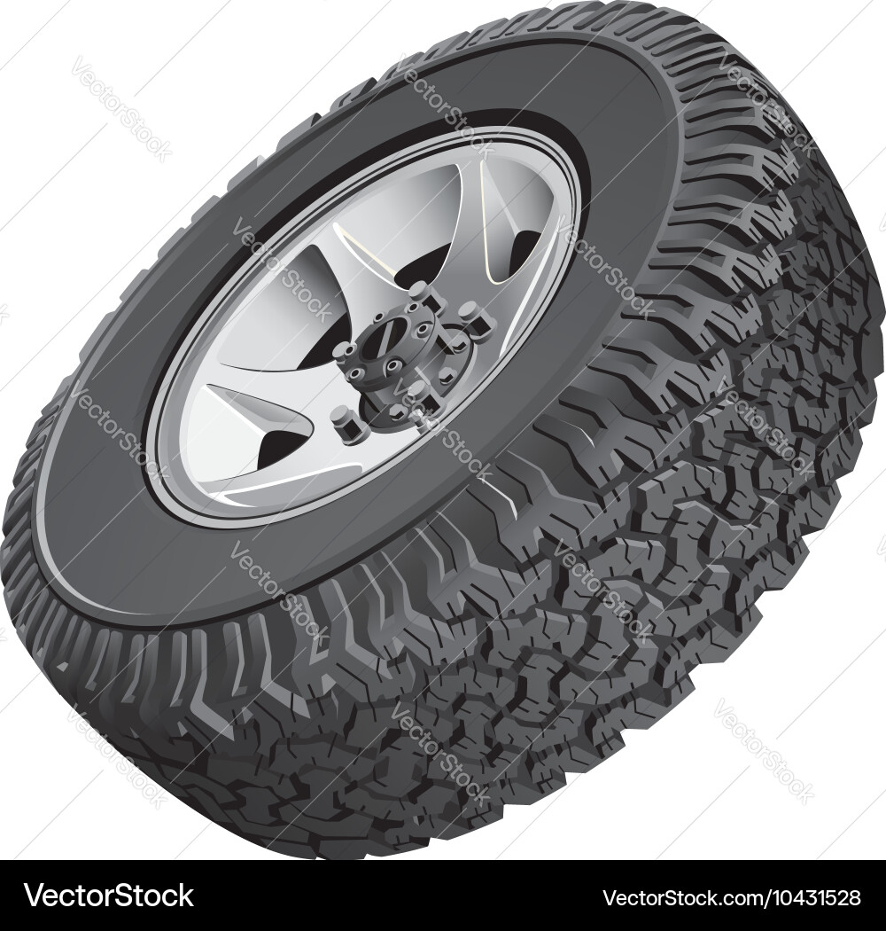 Offroad vehicles wheel Royalty Free Vector Image