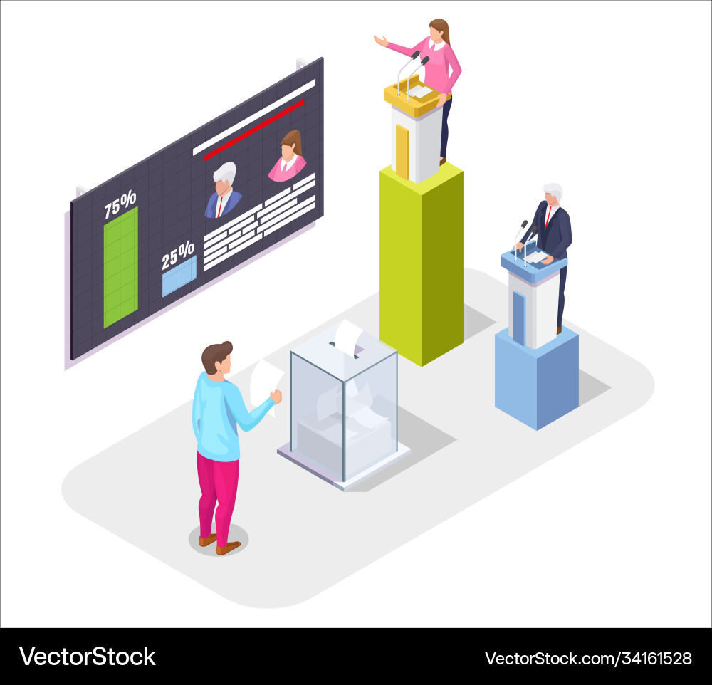 Presidential election exit poll results Royalty Free Vector