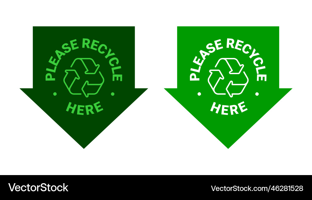 Recycling point sign poster concept Royalty Free Vector