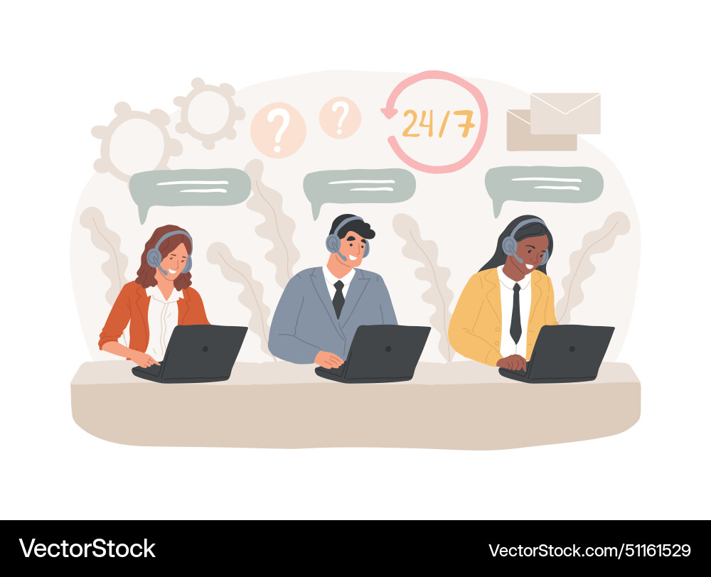 Call center isolated concept Royalty Free Vector Image