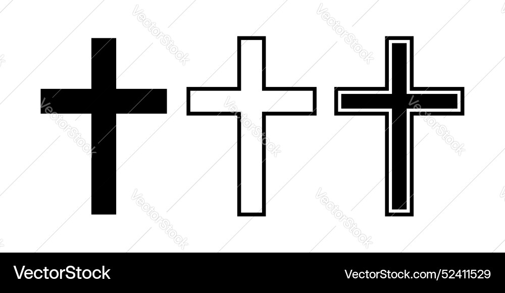 Catholic religious symbol outline cross Royalty Free Vector