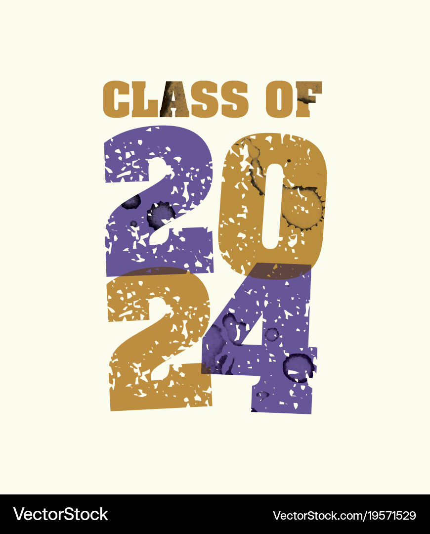 Class of 2024 Graduation Stamp Royalty Free Vector Image
