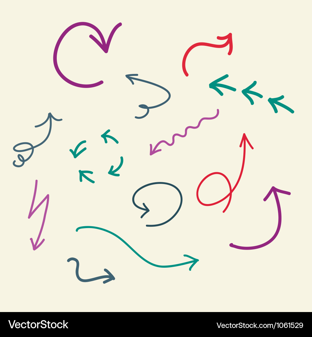 Colorful Doodle Arrows Royalty Free Vector Image