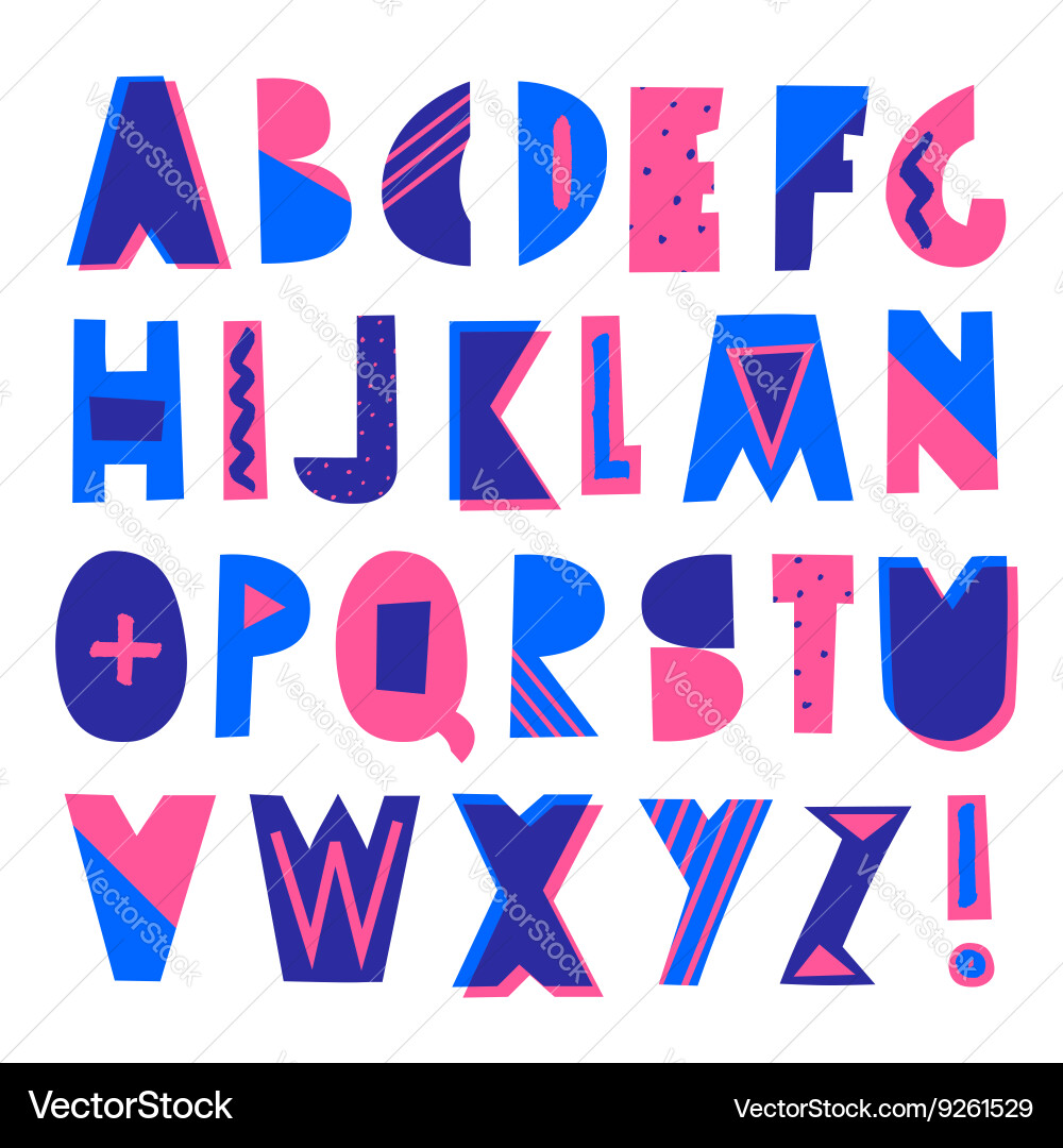 Colorful Geometric Letter Art Royalty Free Vector Image