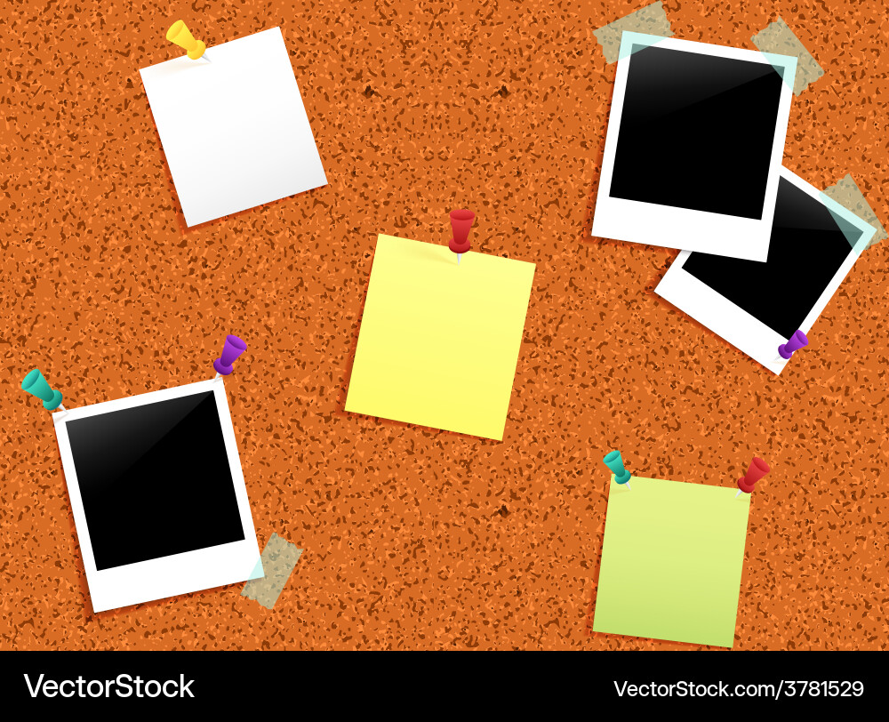 Cork Bulletin Board Royalty Free Vector Image - VectorStock