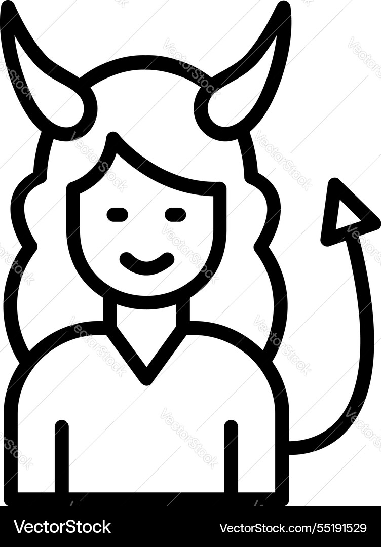 Devil line icon design Royalty Free Vector Image