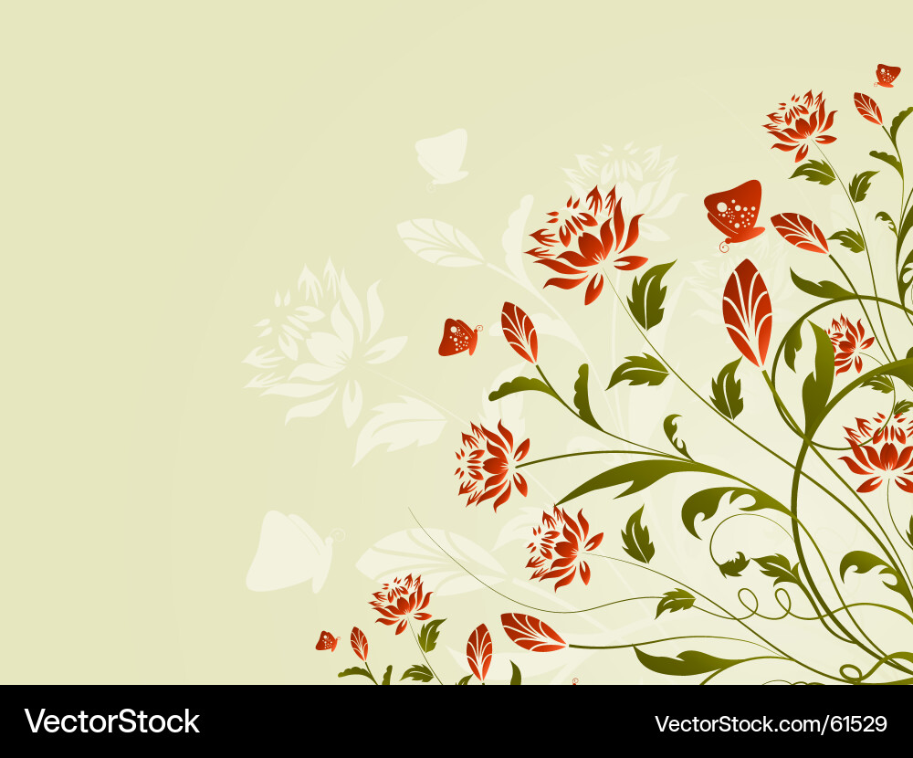 Flowers and butterflies Royalty Free Vector Image