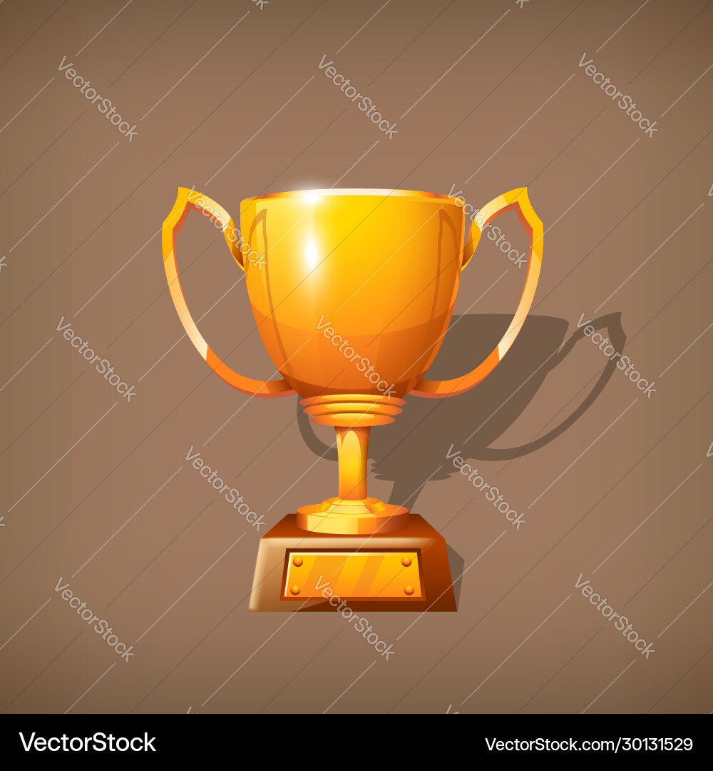 Gold cup Royalty Free Vector Image - VectorStock