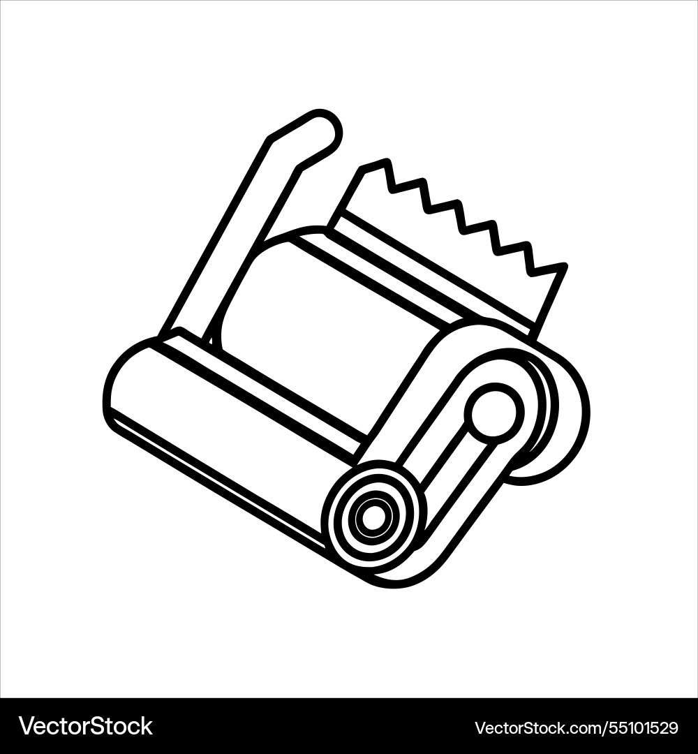 Line art printing rollers icon on white background
