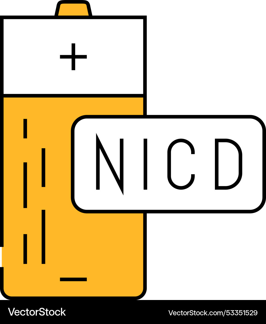 Nickel cadmium battery icon color Royalty Free Vector Image