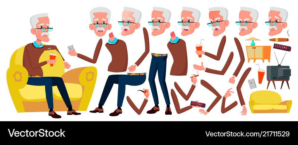 Old man senior person portrait elderly Royalty Free Vector