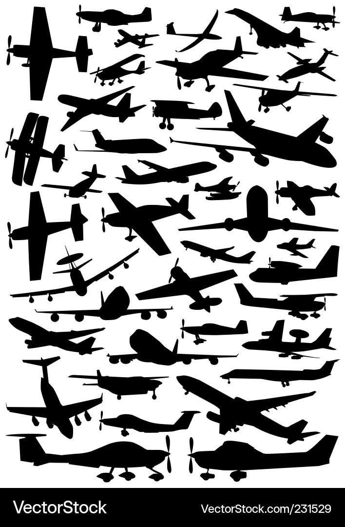 Plane set Royalty Free Vector Image - VectorStock