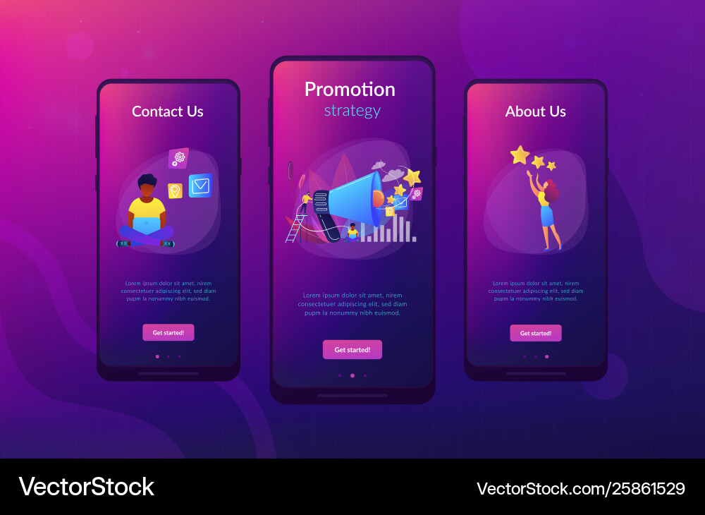 Promotion strategy app interface template Vector Image