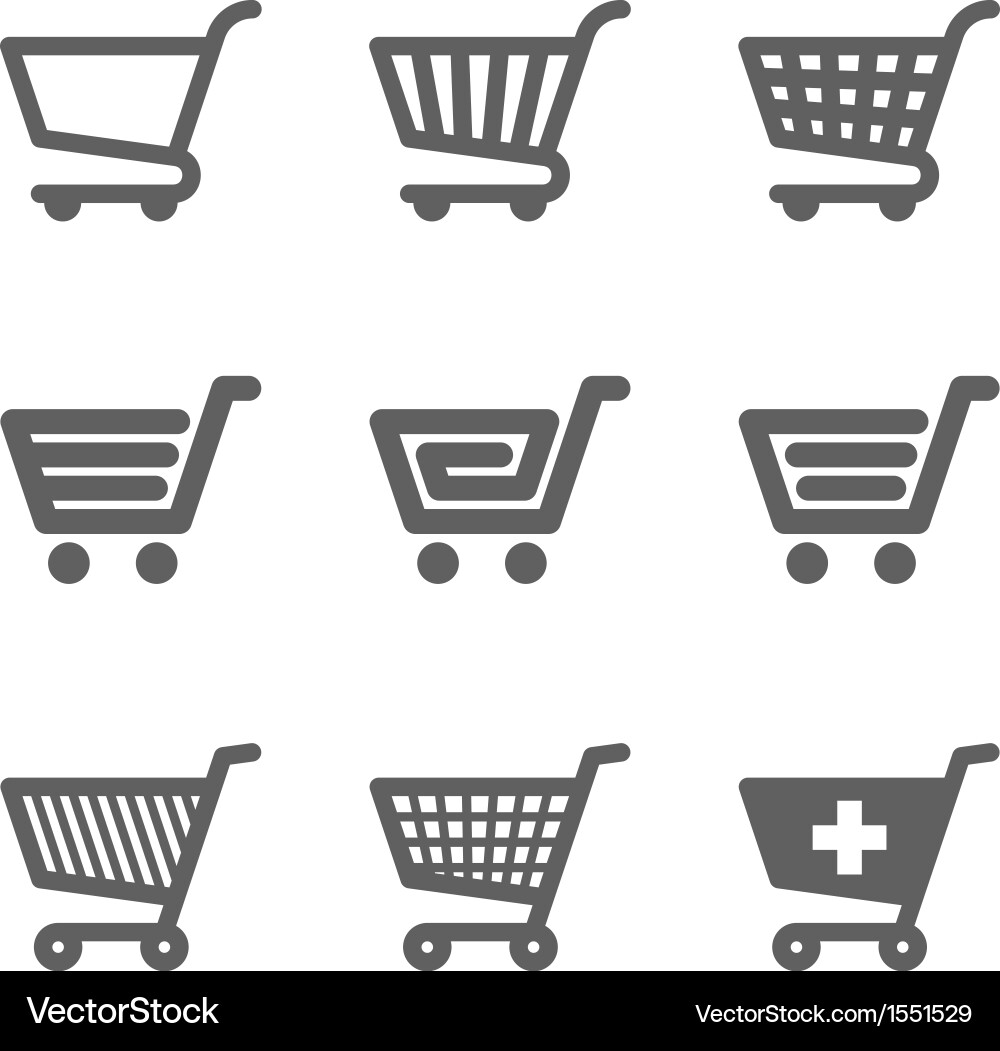 Shopping cart icons Royalty Free Vector Image - VectorStock