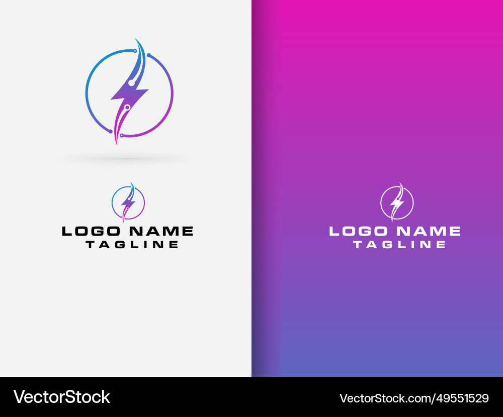 Tech energy logo design technology Royalty Free Vector Image