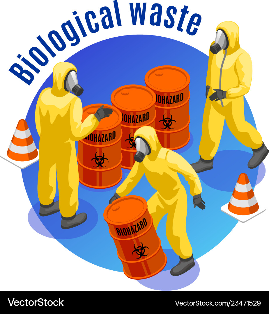 Toxic waste isometric background Royalty Free Vector Image