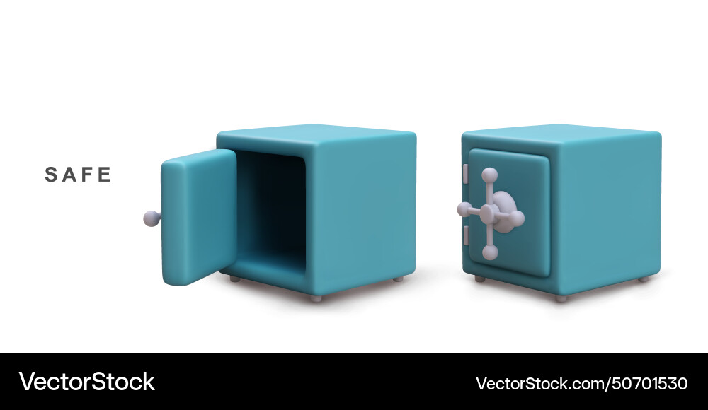 3d realistic two safes Royalty Free Vector Image