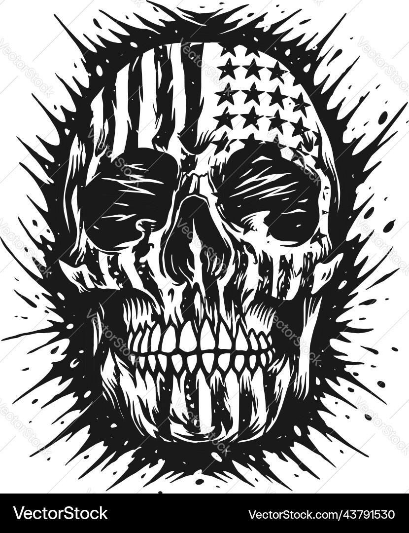 American skull silhouette clipart Royalty Free Vector Image