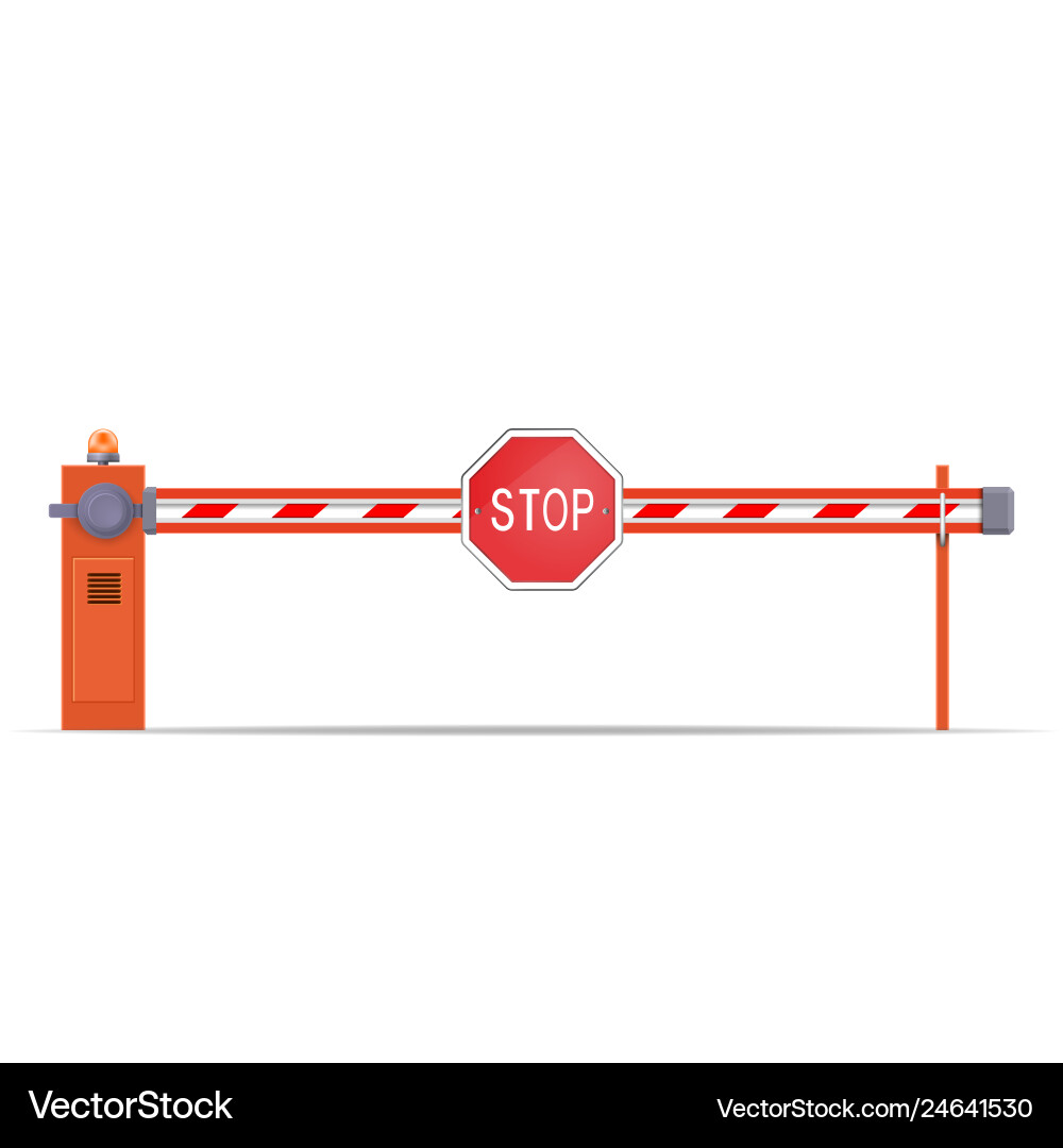 Barrier with stop sign Royalty Free Vector Image