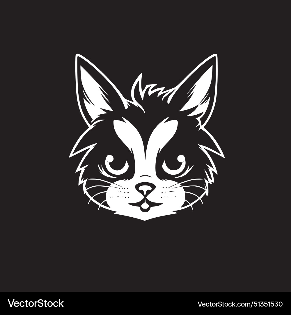 Cat - black and white Royalty Free Vector Image