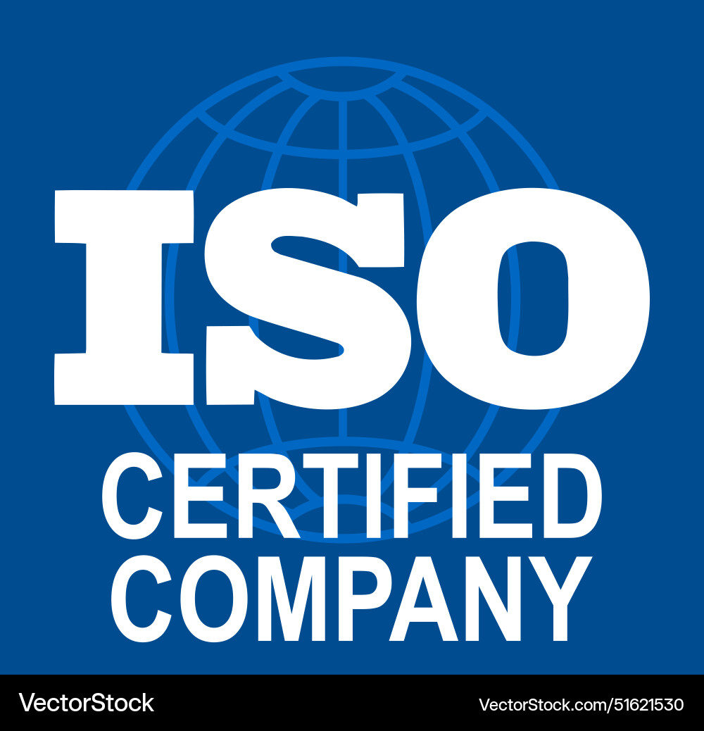 Certified company certificate iso blue quality Vector Image