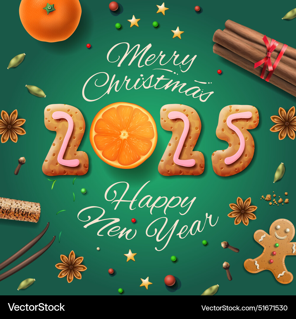 Christmas 2025 Cookies & Spice Royalty Free Vector Image