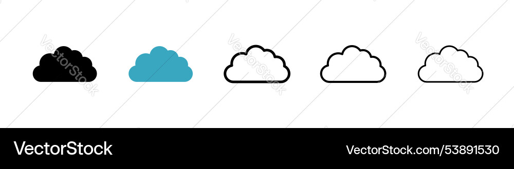 Cloud icon set Royalty Free Vector Image - VectorStock
