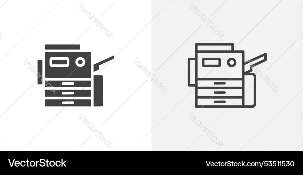 Copy machineline in thin line black color flat Vector Image