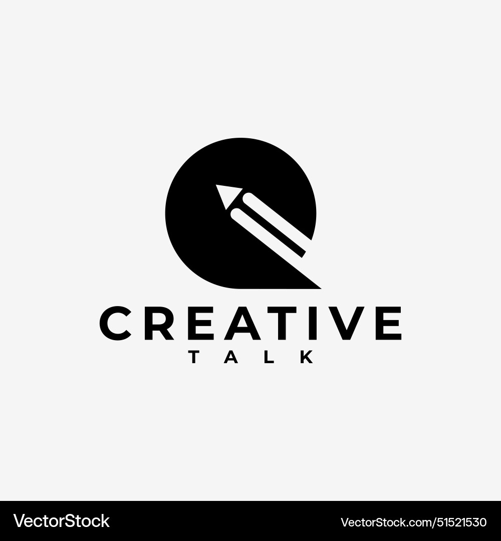 Creative talk pen chat logo icon Royalty Free Vector Image