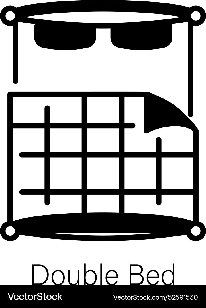 Double bed Royalty Free Vector Image - VectorStock