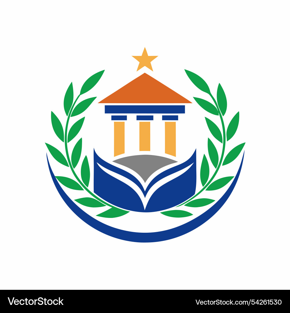 Education logo minimalist art Royalty Free Vector Image