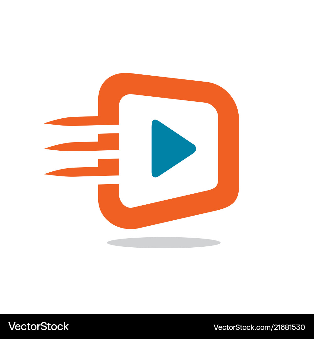 Fast video icon or logo Royalty Free Vector Image