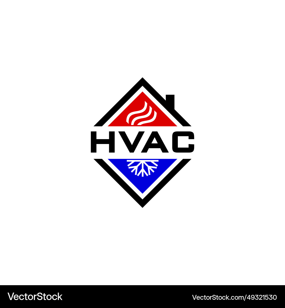 Hvac logo icon with square concept Royalty Free Vector Image