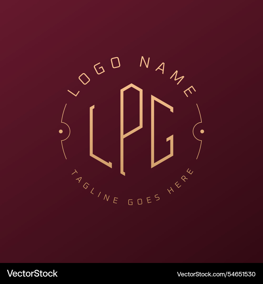 Luxury lpg logo design elegant letter Royalty Free Vector
