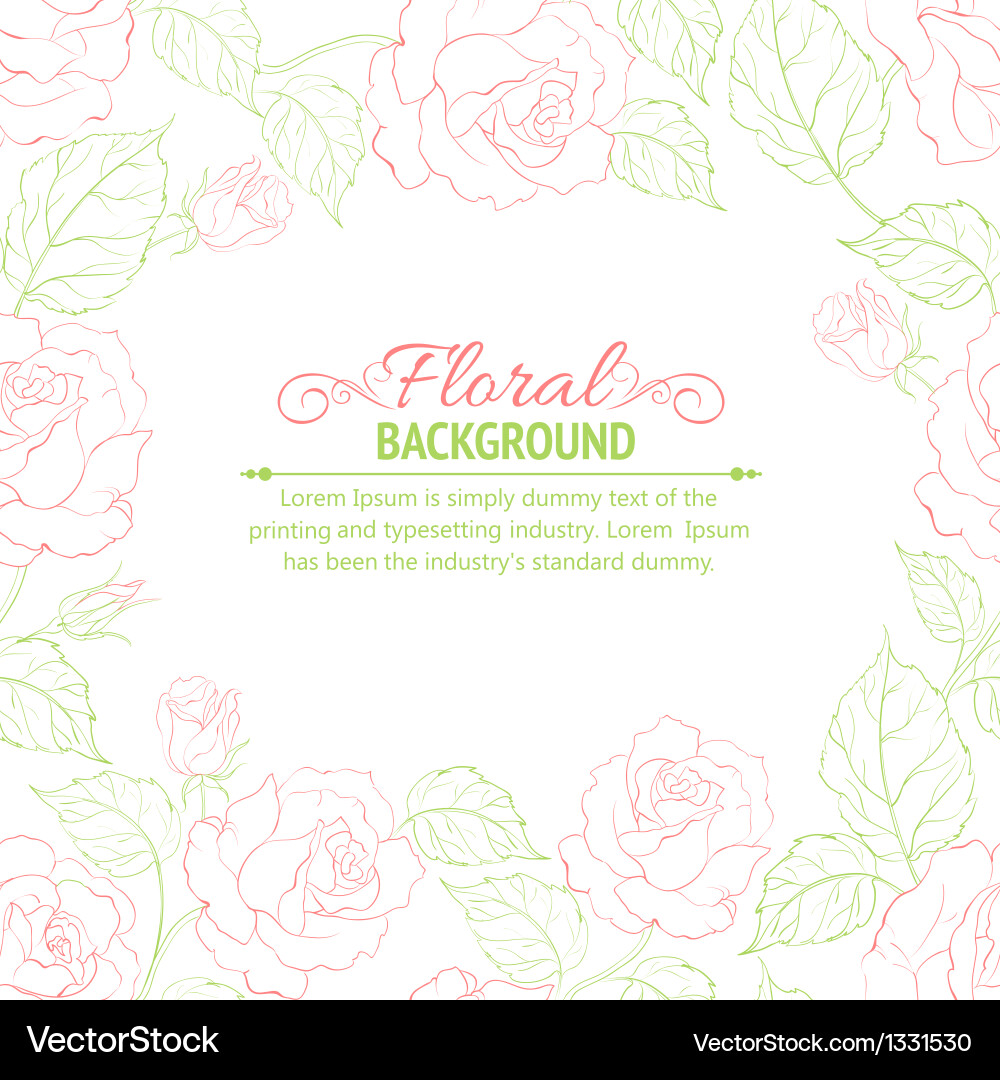Romantic Rose Frame Royalty Free Vector Image - VectorStock
