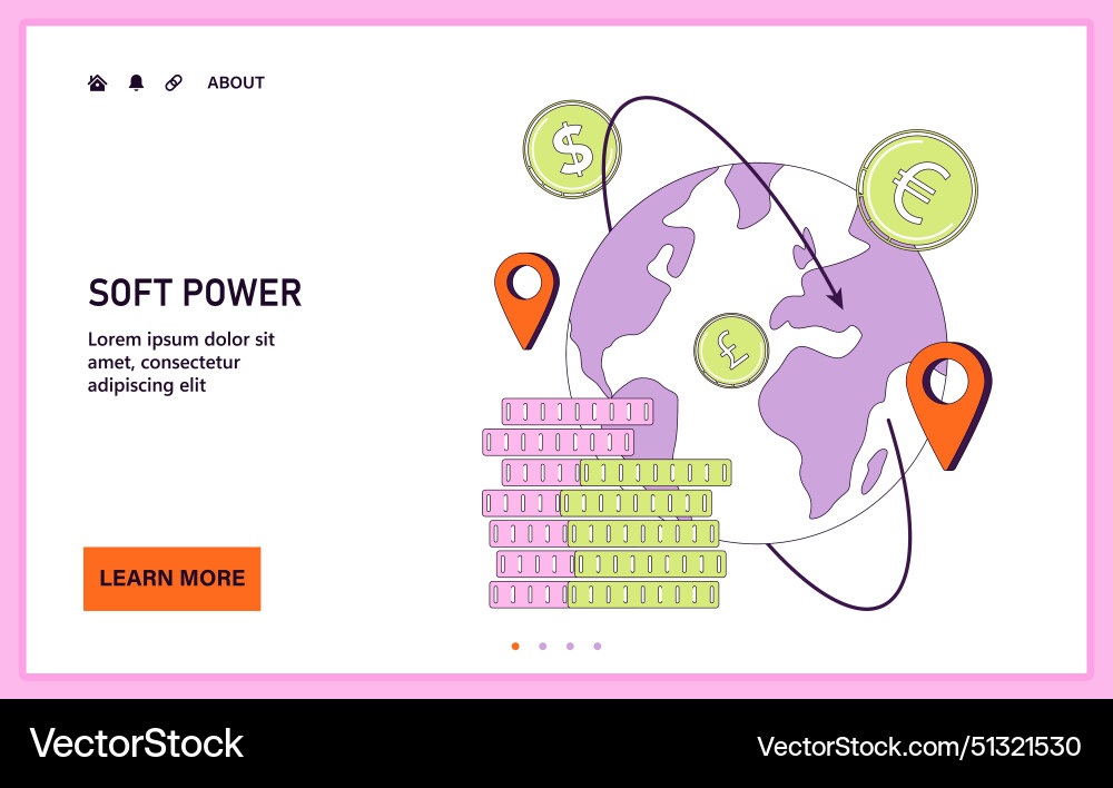 Soft power global connectivity and international Vector Image