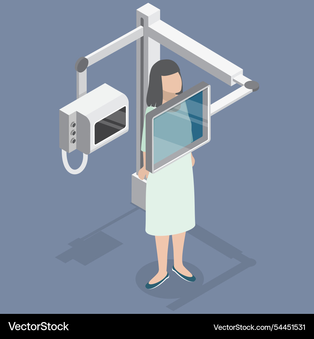 3d isometric flat of mammogram Royalty Free Vector Image