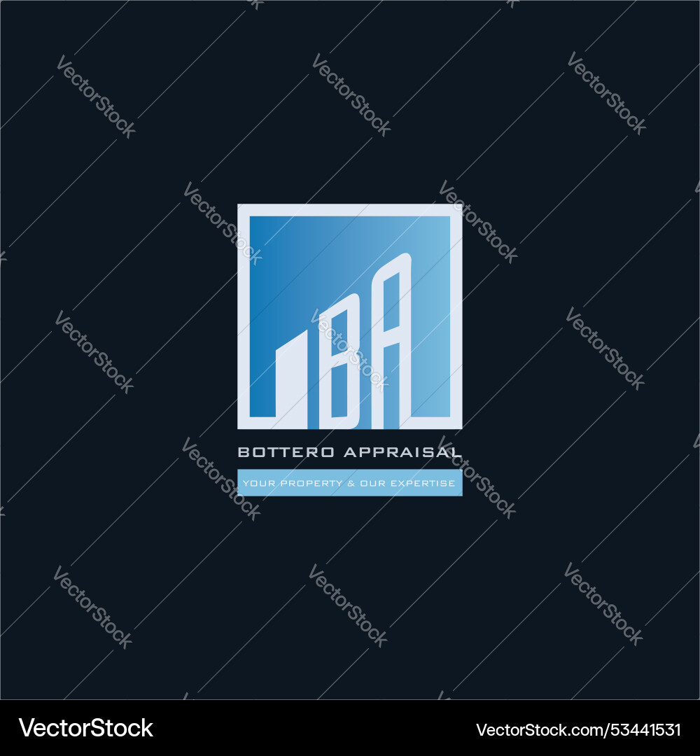 B a logo ba letter modern design with blue Vector Image