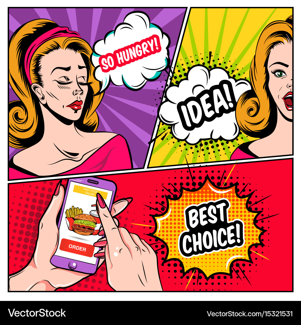 Comic online shop Template Lizenzfreies Vektorbild