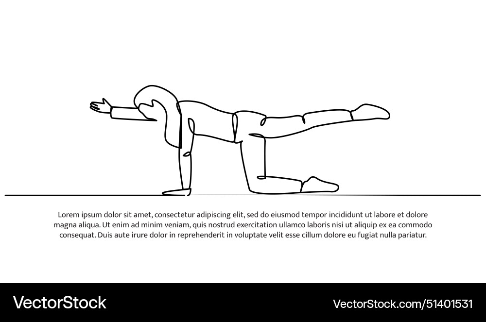 Continuous one line design of stretching during Vector Image