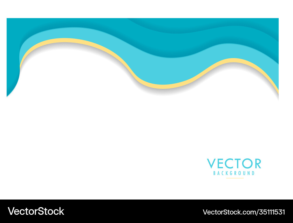 Cover header card with wavy wave curve shape Vector Image