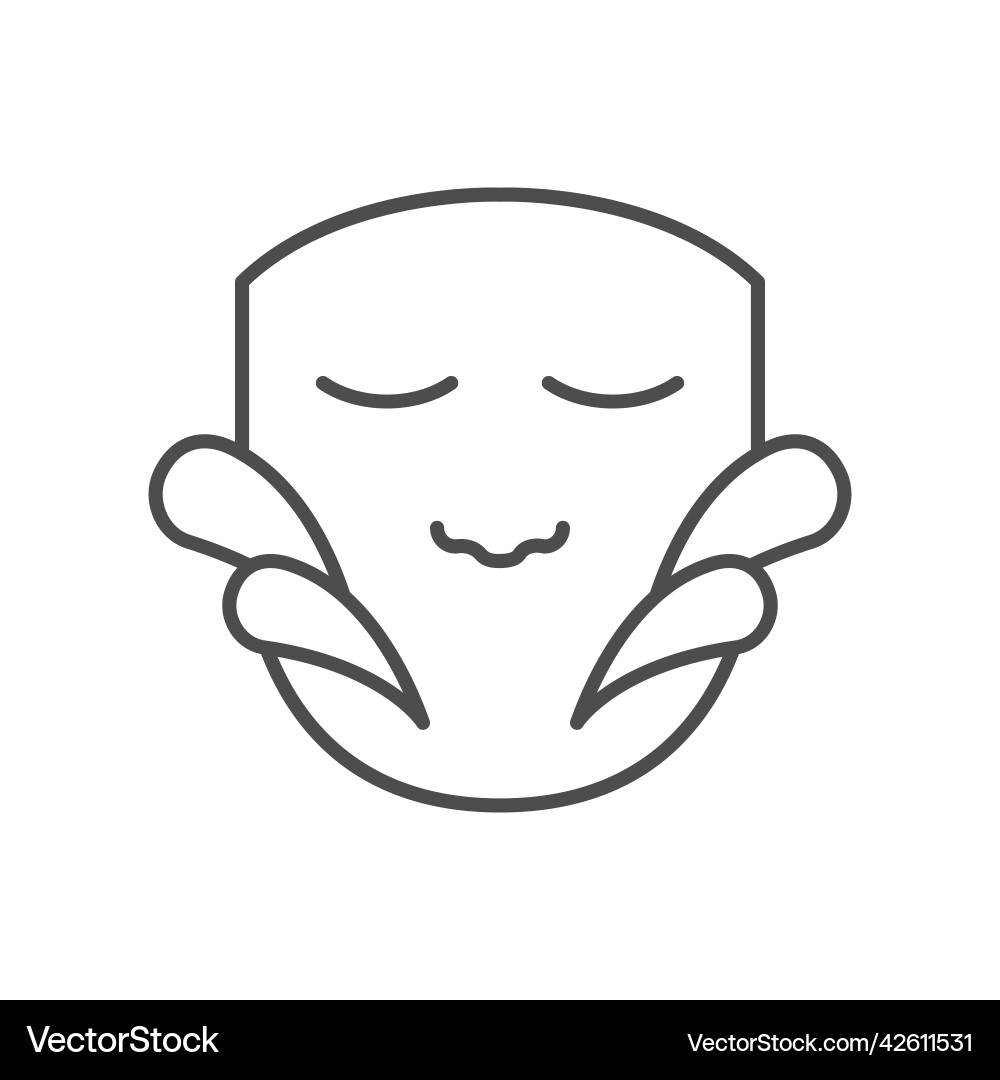 Face washing line outline icon Royalty Free Vector Image