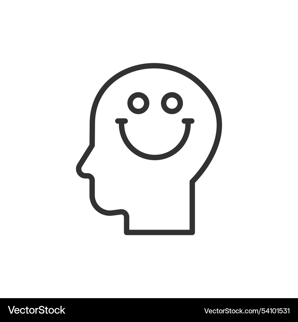 Happy mind icon in line design minds Royalty Free Vector