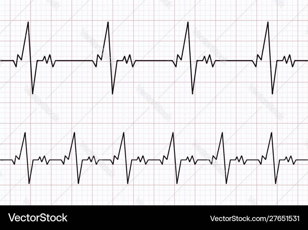 Heartbeats cardiogram ecg heart line Royalty Free Vector