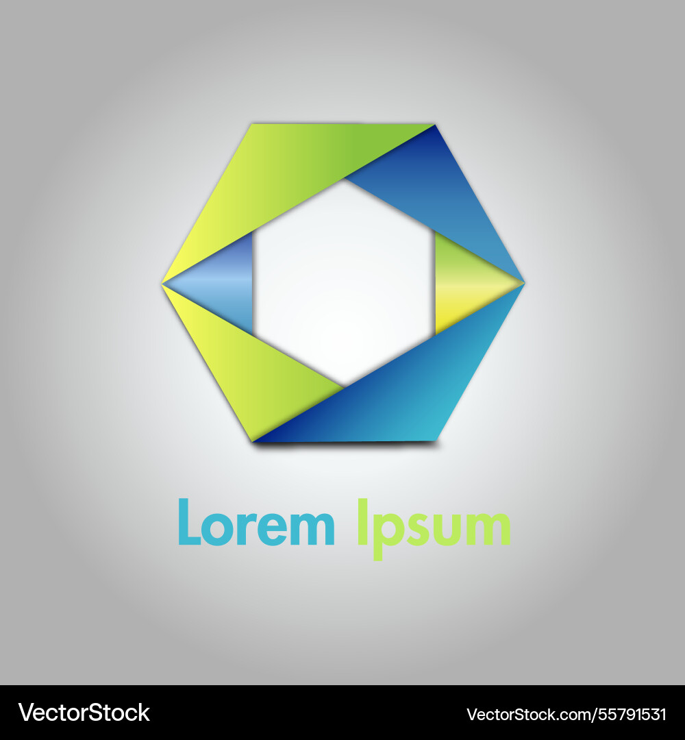 Hexagon logo Royalty Free Vector Image - VectorStock