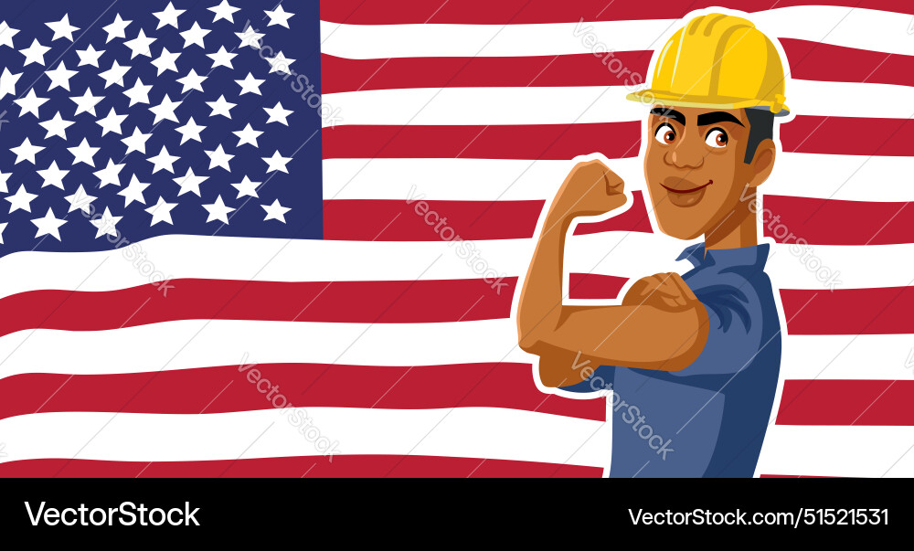 Male worker celebrating labor day Royalty Free Vector Image