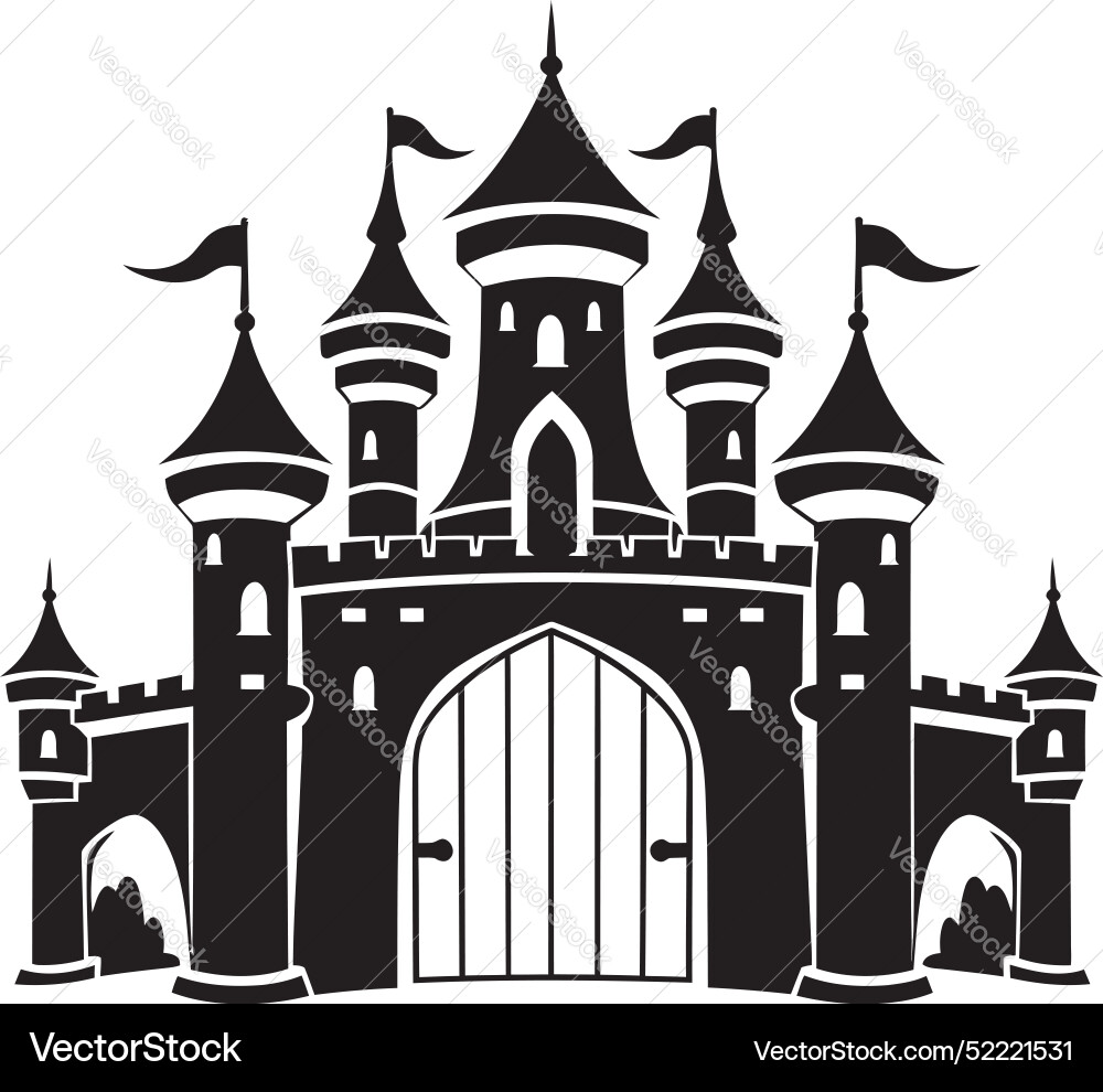 Medievalentry castle gate icon kingdomportal Vector Image