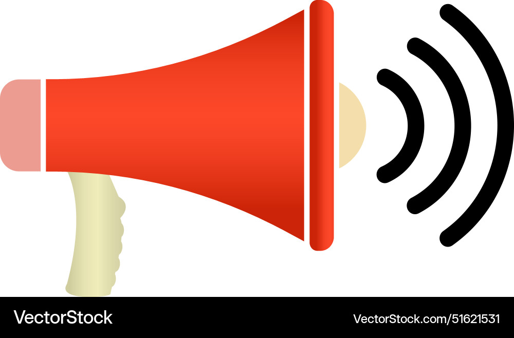 Megaphone color icon voice speech speaker Vector Image