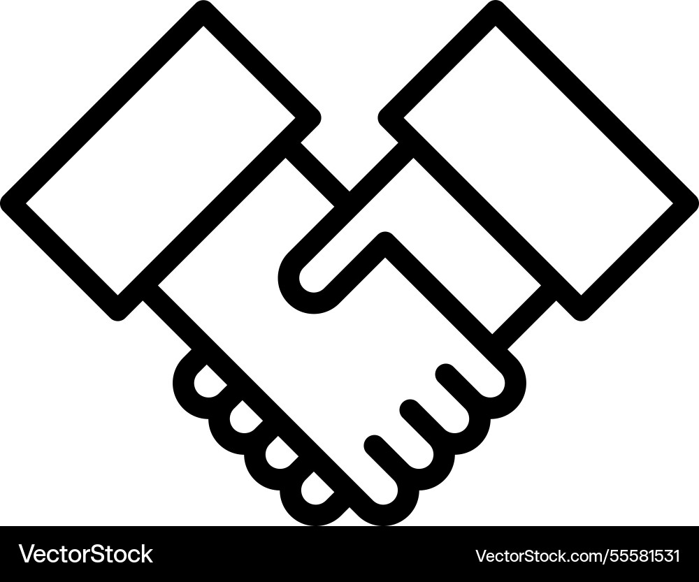 Partnership flat web icon concept Royalty Free Vector Image