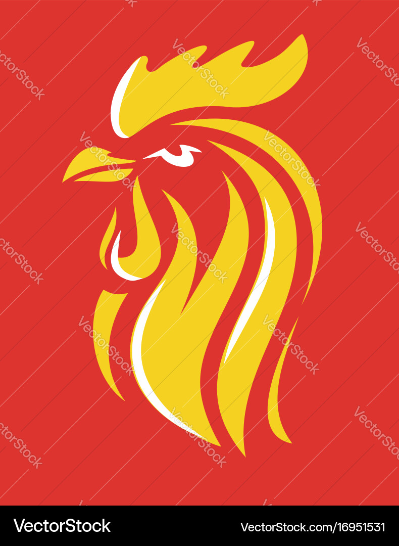 Rooster head Royalty Free Vector Image - VectorStock